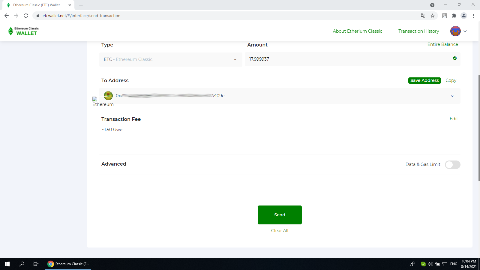How to send and receive funds using your ETC wallet - Ethereum Classic ...